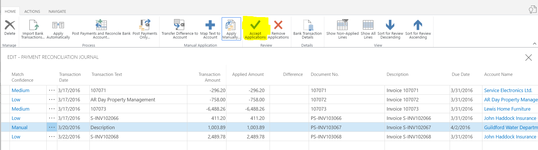 Microsoft Dynamics 365 for Financials – Manually Apply Payments - Logan ...