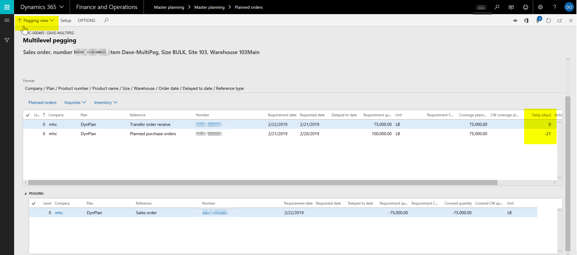 MRP - Explosion/Multi-level Pegging Review for Sales in D365 for ...