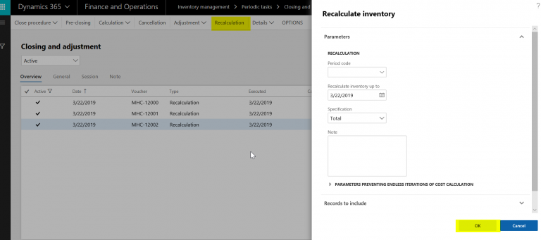 Inventory Revaluation in D365FO: Scenario with Costs