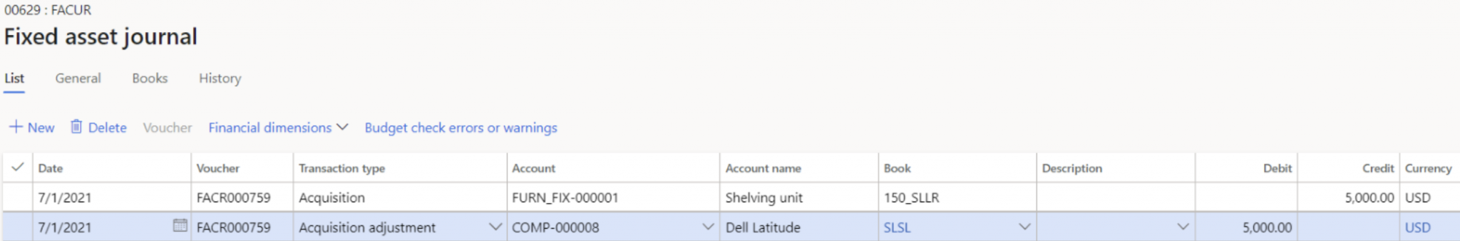 How to: Update an Asset’s Fixed Asset Group and Books in D365