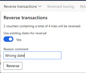 Reverse Journal Posting in Dynamics 365 for Finance