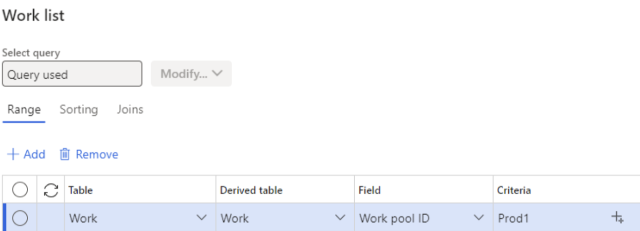 Filter Warehouse Work by Production Line with Work Pool in D365