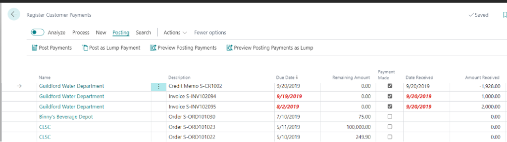 Register Customer Payments in Dynamics Business Central - Logan Consulting