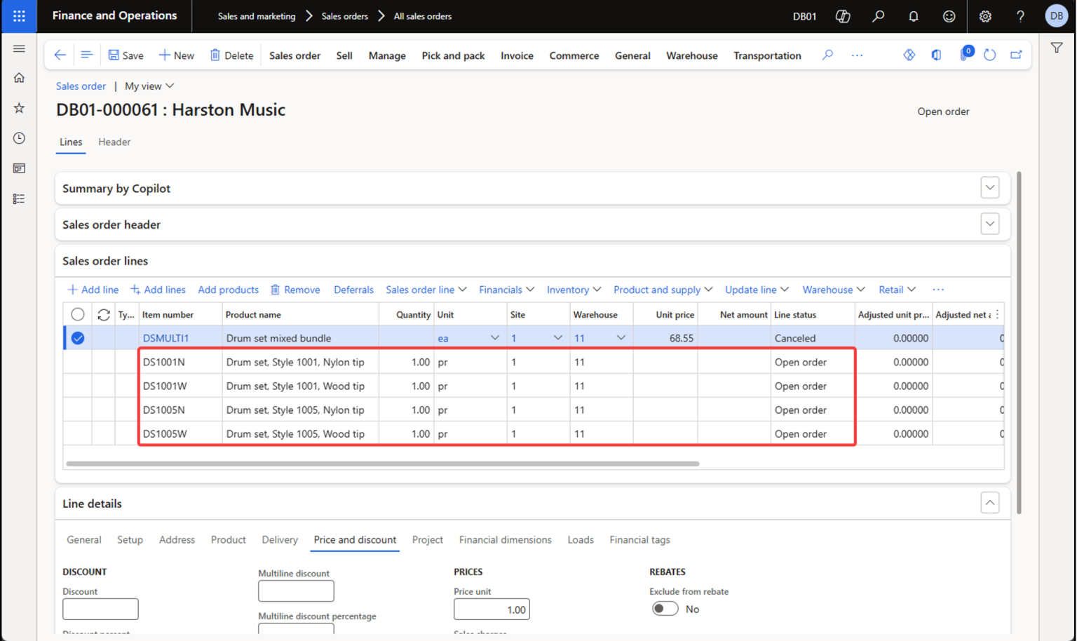 Product Bundles for Sales in Microsoft Dynamics 365 Finance