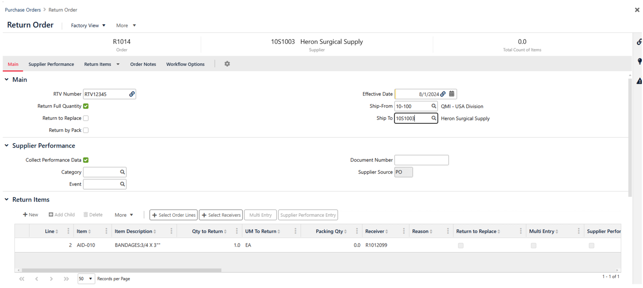 Return To Vendor Process in AUX - Logan Consulting