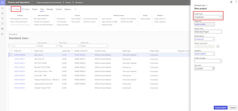 Project Management and Accounting in Microsoft D365