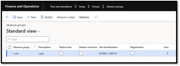 Using Absence Codes in D365 Finance for late clock-in