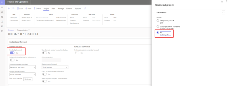 Project Management and Accounting in Microsoft D365